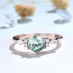 Unique Neil Moss Agate Diamond Ring Hexagon Cut | PenFine – PENFINE